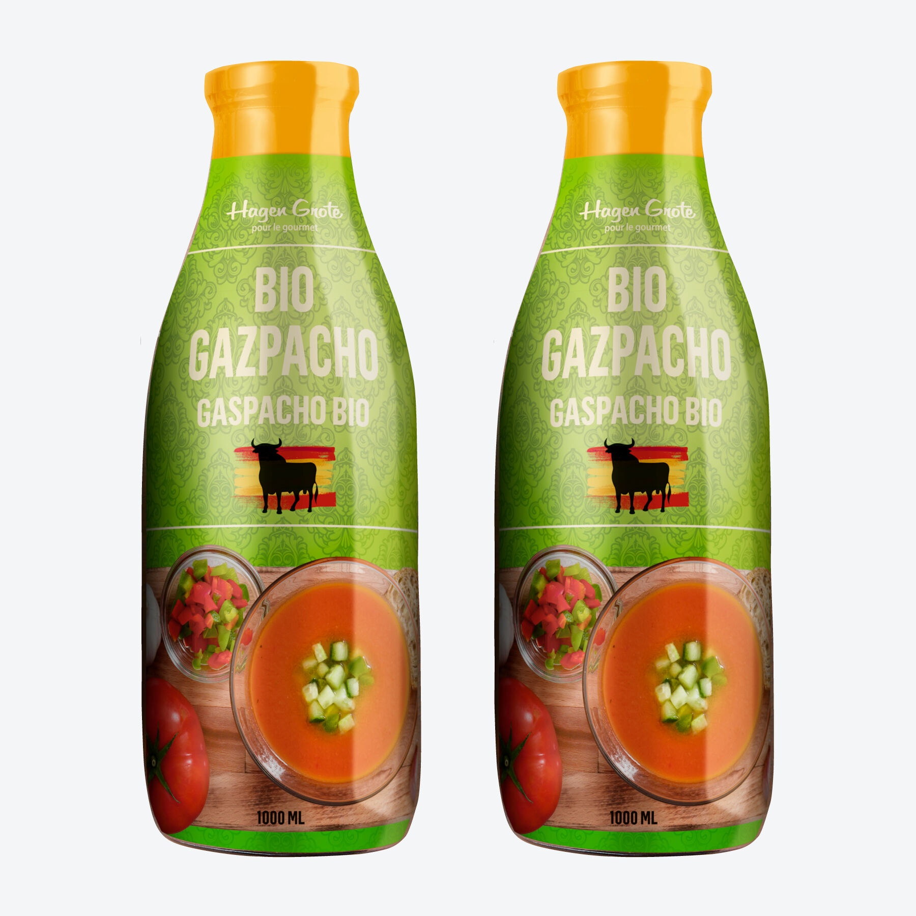 Delikate, kalte BIO-Gazpacho ist ein erlesener, sommerlicher Genuss ...