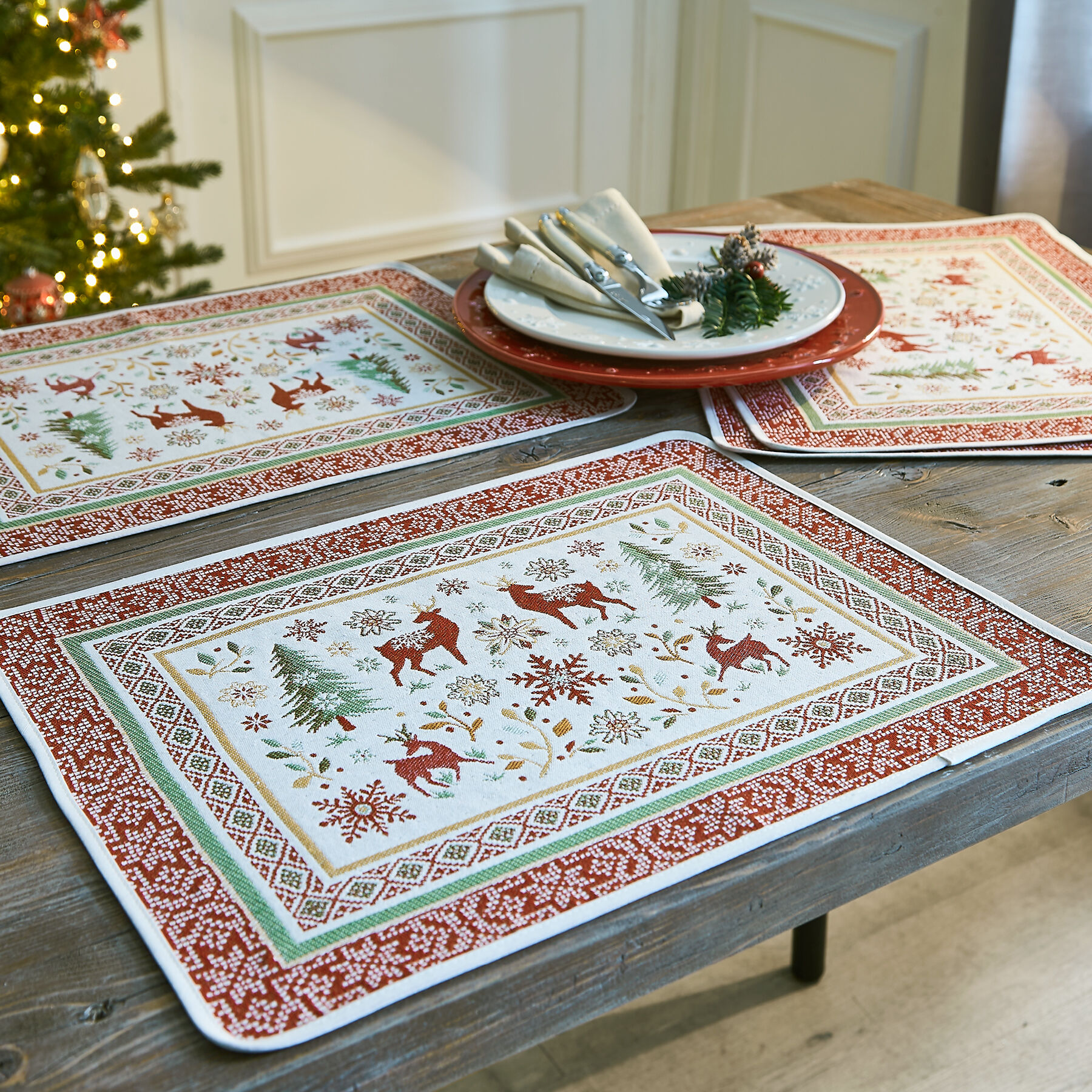 Tischsets Stoff Weihnachten
